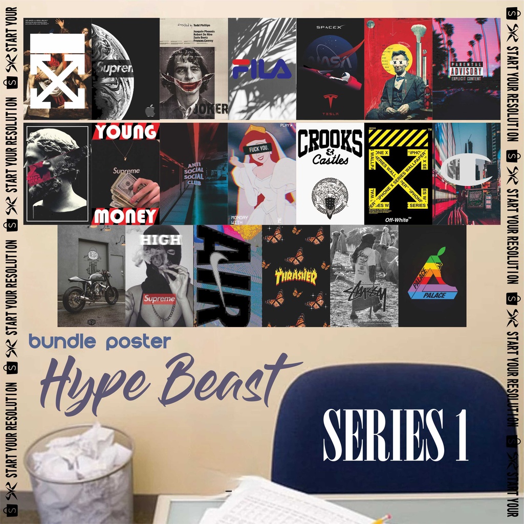 Jual Paket Bundle Poster Dinding Hypebeast Series 1 - Poster Aesthetic ...