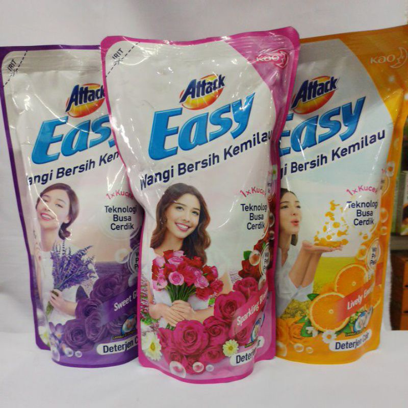 Jual Kao Attack Detergent Cair Easy Romantic/Blossom 800 ml | Shopee Indonesia