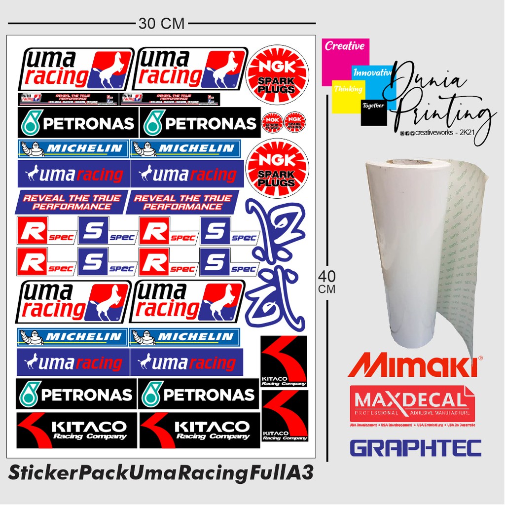 Jual Stiker Sticker Pack Motor Uma Racing RCB V.1 Full Sponsor Racing ...