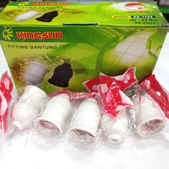 FITTING LAMPU GANTUNG PUTIH E27 KUNINGAN KINGSUN DUTRON MURAH | Shopee Indonesia