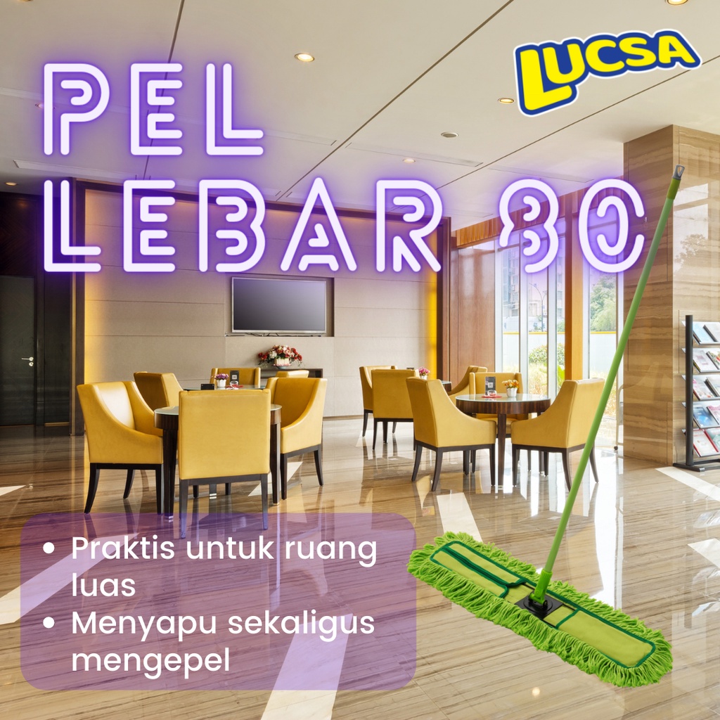 Jual Lucsa Pel Lebar 80cm - Alat Pel Sapu Lantai Lobby Dust Mop Pel ...
