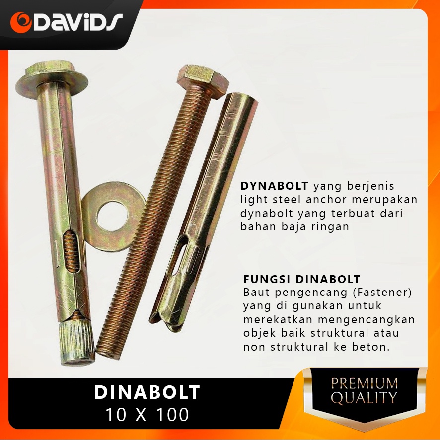 Jual Dynabolt Dinabolt Dinabol Baut Tembok Beton 10x100 | Shopee Indonesia