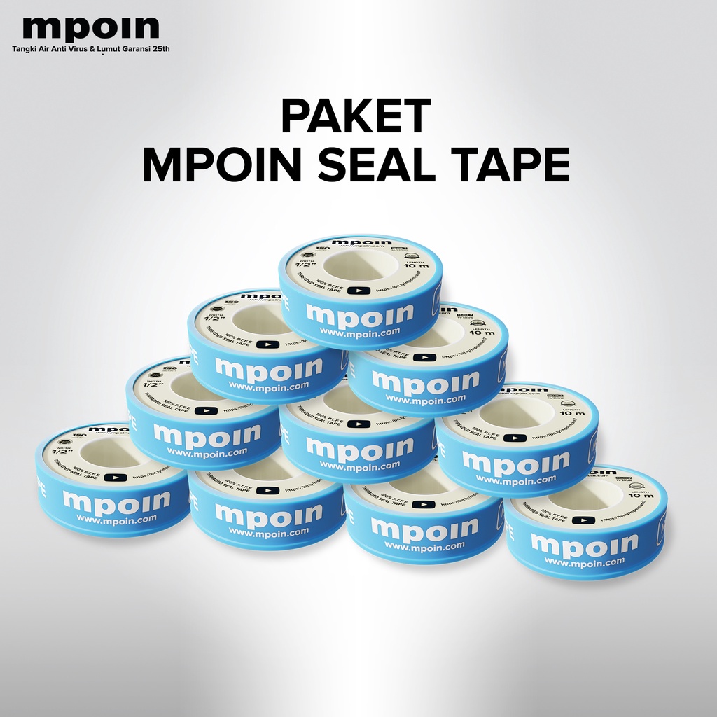 Jual PAKET 10 PCS SEAL TAPE MPOIN 1/2 INCH 10 METER| SELOTIPE SILTIP 1/ ...