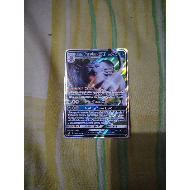 Jual kartu pokemon bahasa Indonesia Alolan Persian GX RR | Shopee Indonesia
