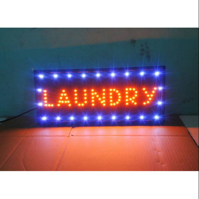 Jual Tulisan lampu led / led sign laundry kuning kedip2 full variasi ...