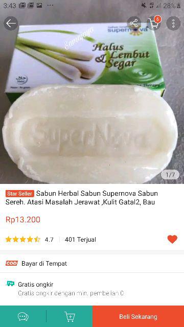 Sabun Herbal Sabun Supernova Sabun Sereh. Atasi Masalah Jerawat ,Kulit ...