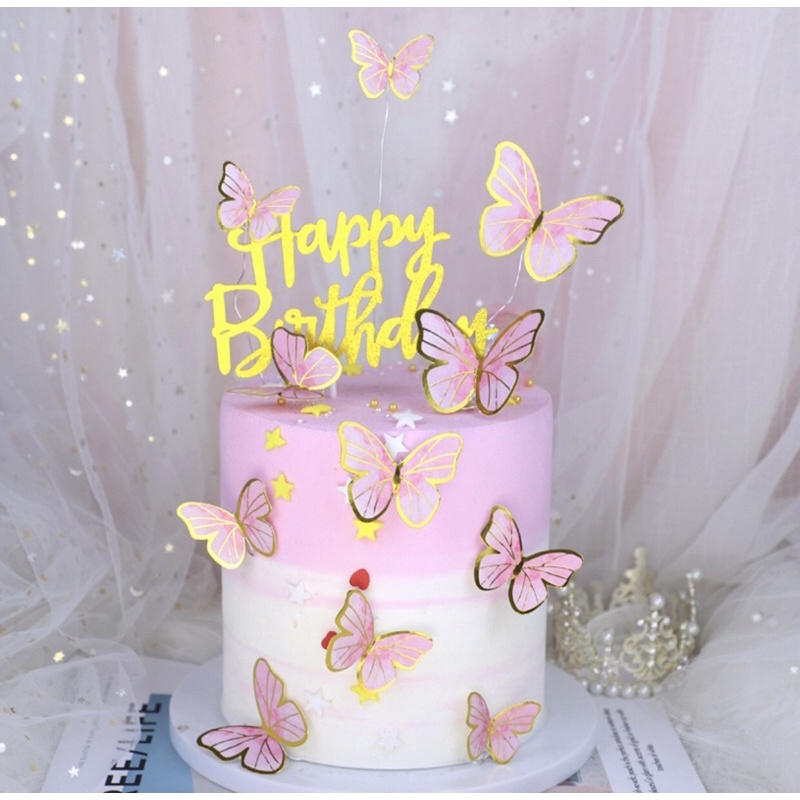 Jual butterfly cake topper, dekorasi kue kupu2 hiasan tart cake ...