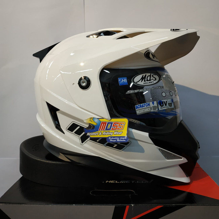 Jual Helm MDS Super Pro Solid White || Original Product | Shopee Indonesia
