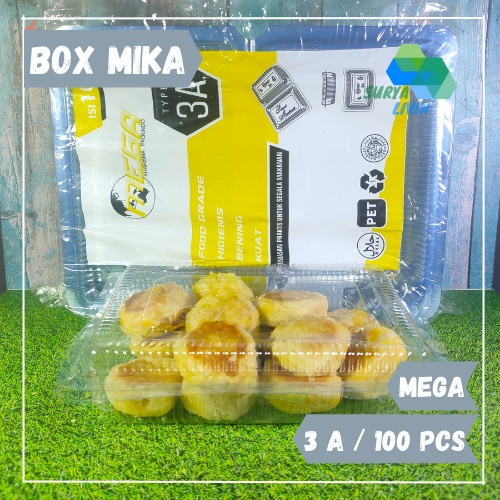 Jual Box Mika Kotak Kue/ Makanan 3A Bening Mega | Shopee Indonesia