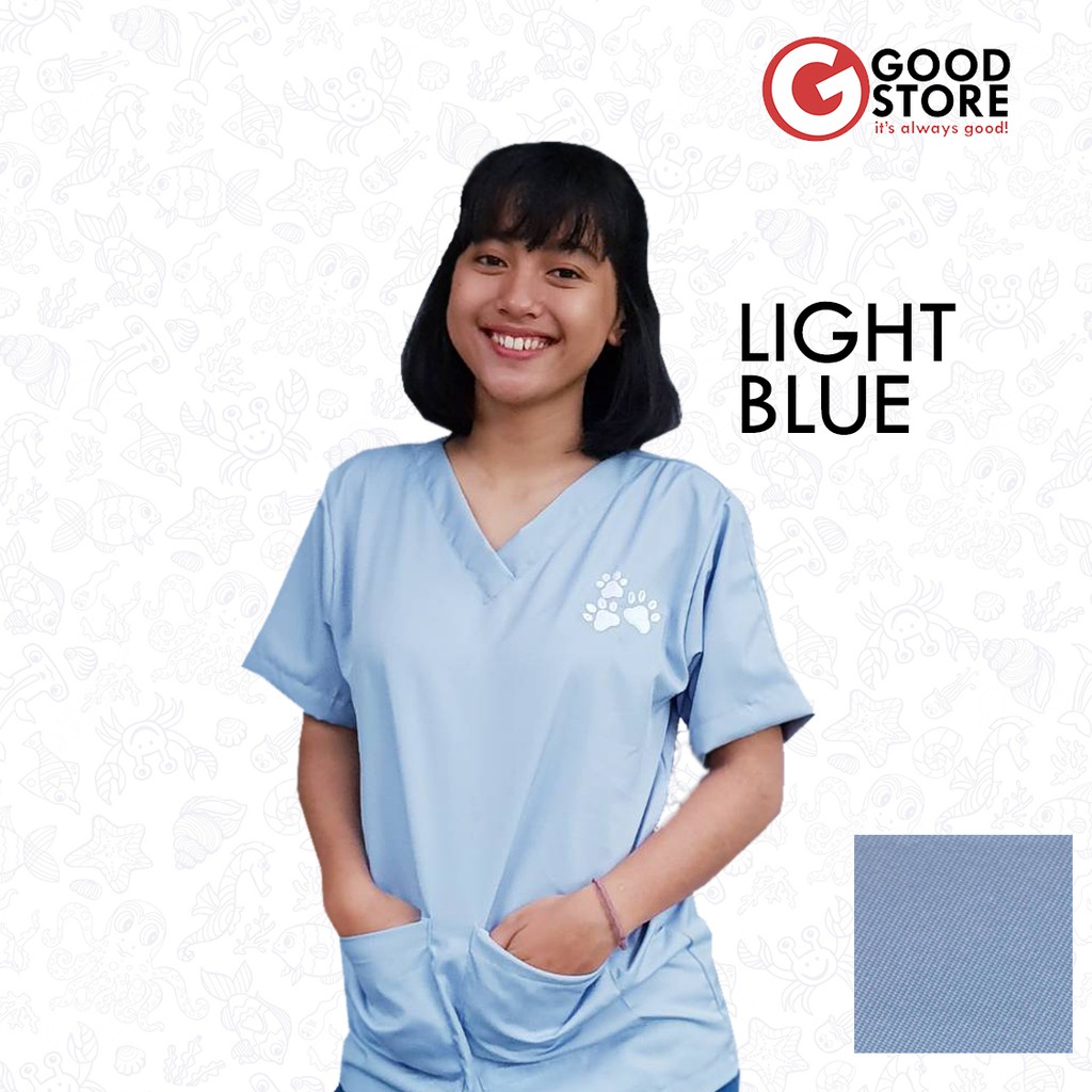 Jual Scrub Medis Dokter/Paramedis Warna Biru Muda | Shopee Indonesia