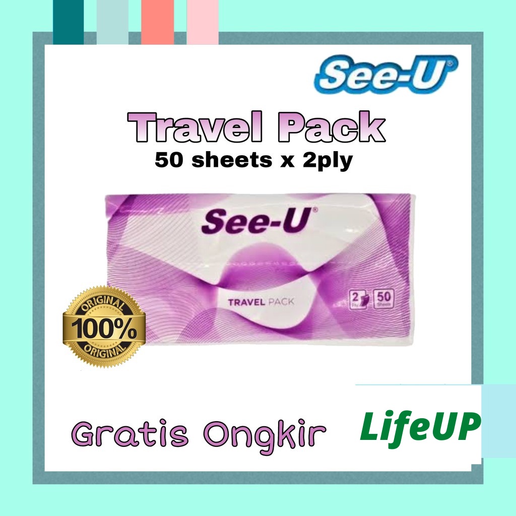 Jual TISU TRAVEL SEE U TISSUE MURAH PACK TISSU SEE-U [50 Sheet/2 Ply ...