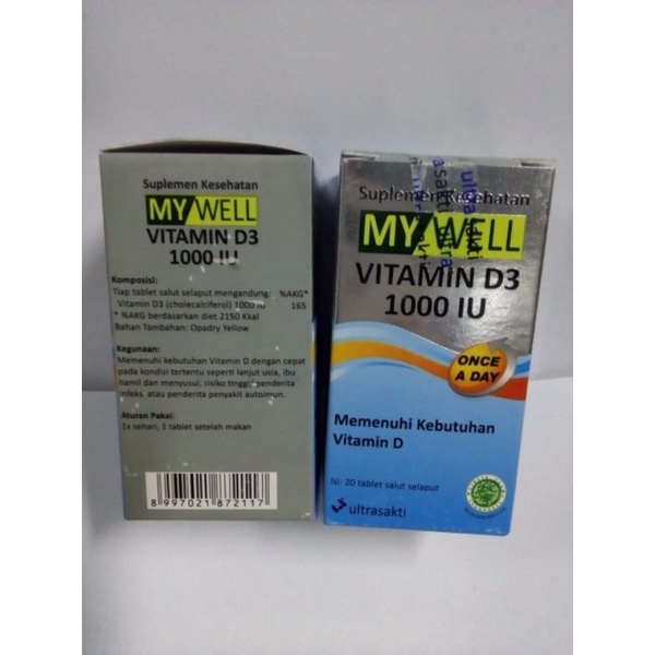 Jual Mywell Vitamin D3 1000 IU isi 20 Tablet/Btl | Shopee Indonesia