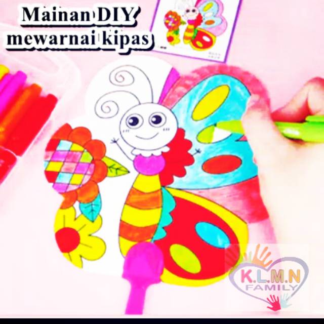 Jual Mainan edukasi mewarnai kipas / DIY coloring kipas Indonesia ...