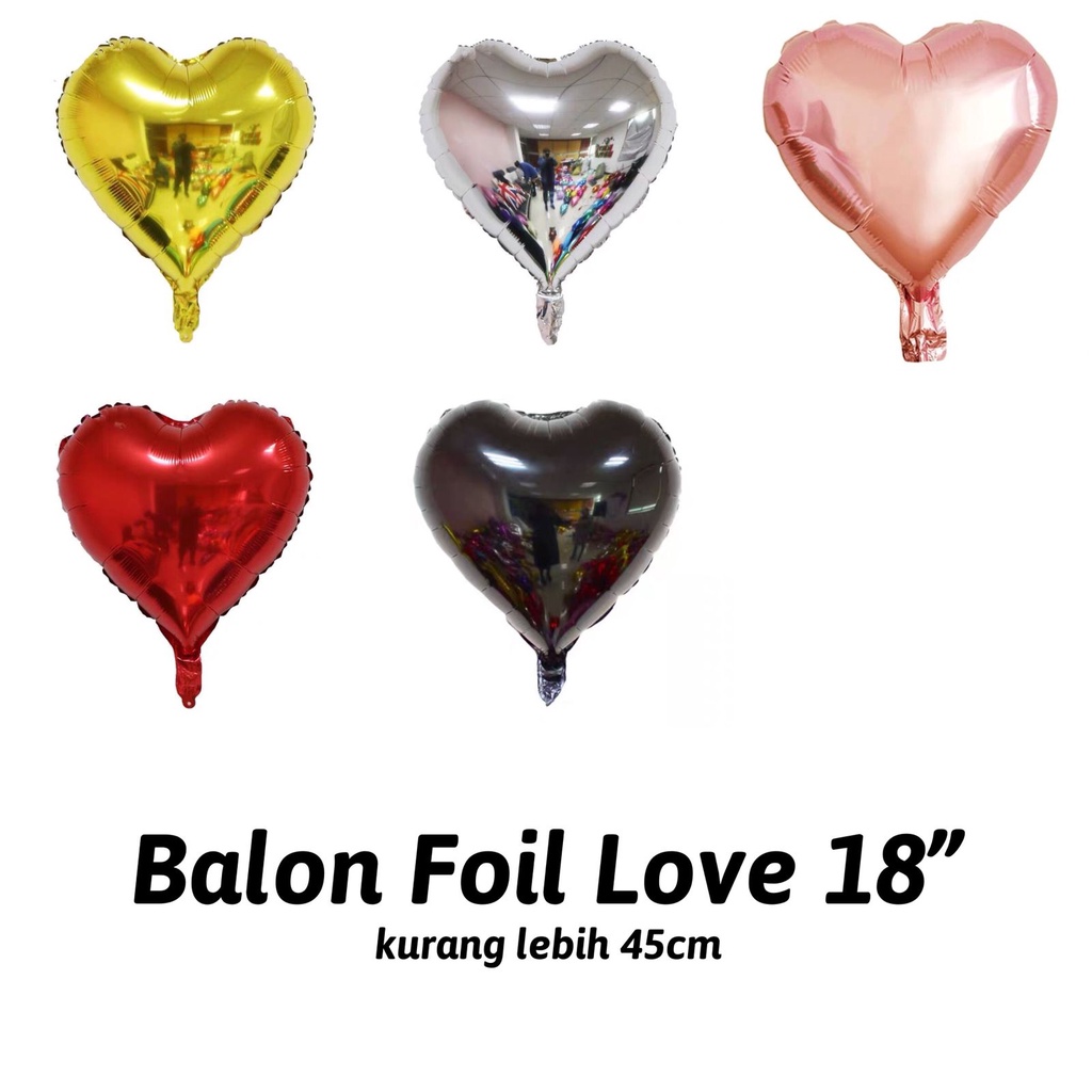 Jual Balon Foil Love / Bintang / Bulat 18 inch per 1pcs | Shopee Indonesia