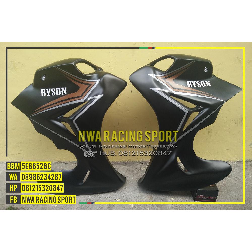 Jual HALF FAIRING BYSON INJEKSI HITAM LIST COKELAT | Shopee Indonesia