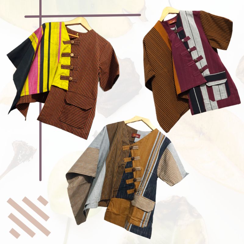 Jual Sabia top / baju lurik / baju unik / atasan lurik / baju tenun | Shopee Indonesia