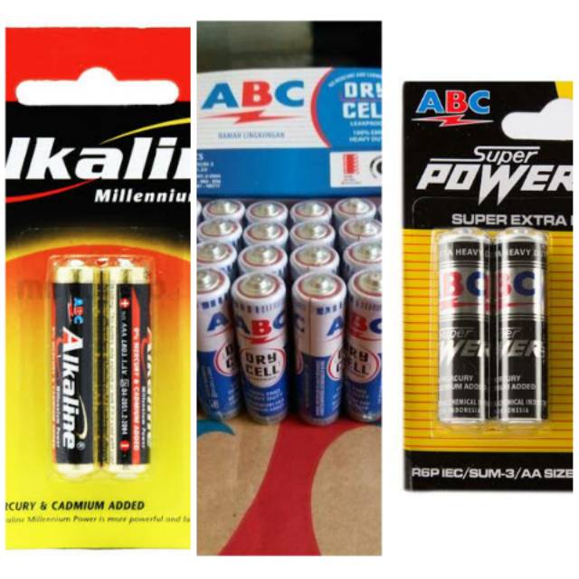 Jual Baterai Batrei Alkaline AAA , AA / ABC AAA , AA Indonesia|Shopee ...