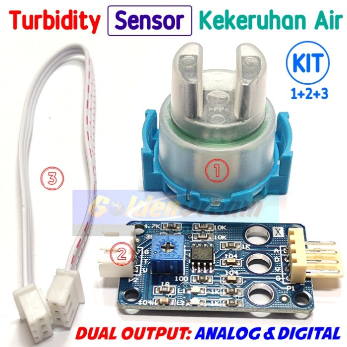 Jual BLUE Turbidity Sensor Kekeruhan Air Deteksi Kualitas Kejernihan ...