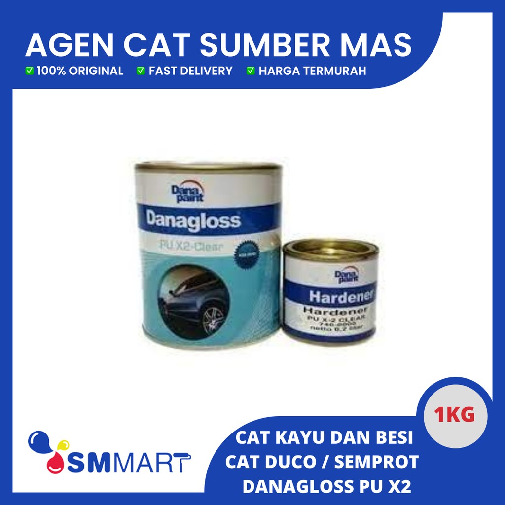 Jual CAT DUCO DANAGLOSS CLEAR PU X2 + HARDENER 1 KG | Shopee Indonesia