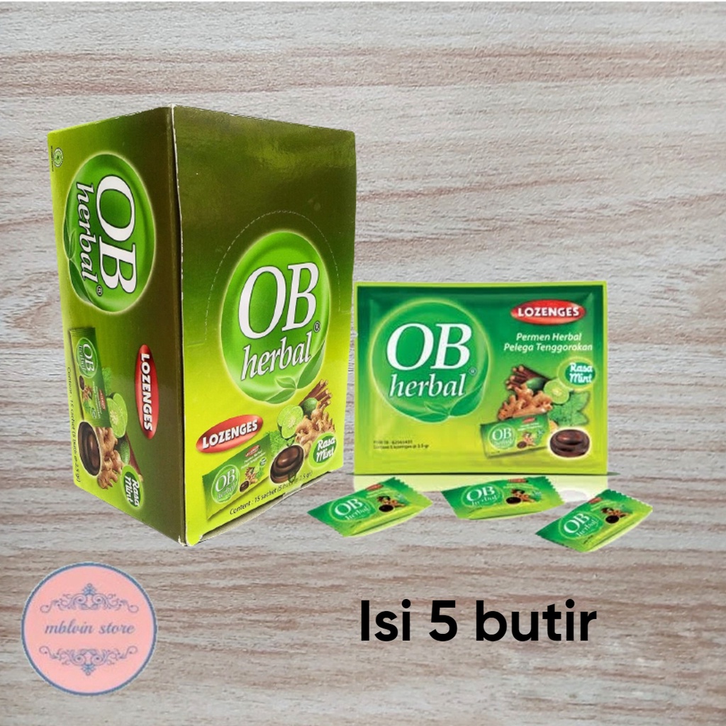 Jual Permen Lozenges OB Herbal Rasa Mint isi 5 butir | Shopee Indonesia