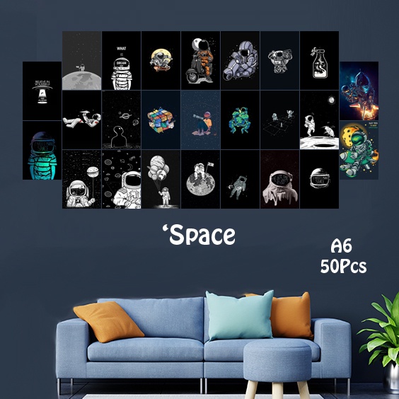 Jual Poster Dinding Kamar Aesthetic 230gsm Motif Space 50 Pcs Murah Dan ...
