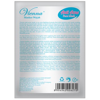 Jual VIENNA FACE MASK ANTI ACNE DAY - 15ML SACHET Indonesia|Shopee ...