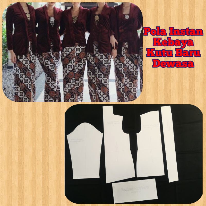 Jual Pola Jahit Kebaya Kutu Baru Dewasa Siap Pakai | Shopee Indonesia