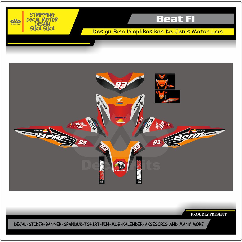 Jual Stiker Decal Honda Beat Fi Full Body 93 | Shopee Indonesia