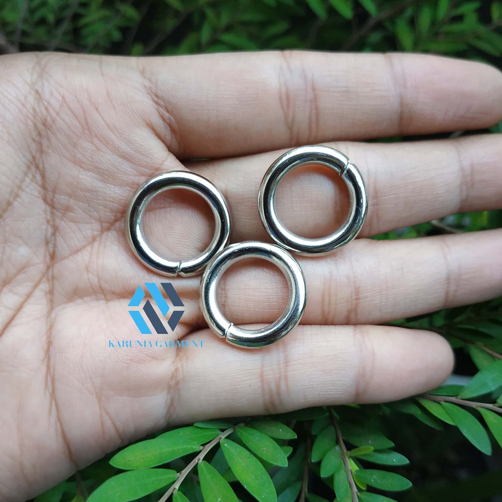 Jual Ring O pengait cantelan bulat besi ukuran 1.5 cm warna nikel/ silver premium tebal satuan ...