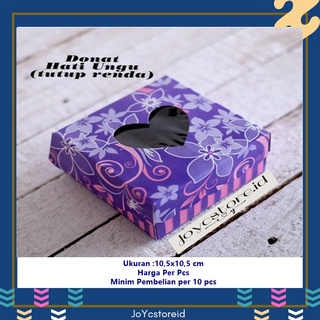 Jual Dus Donat Hati Kotak Kue Cantik Kotak Donut 10,5x10,5 Box Jajan ...