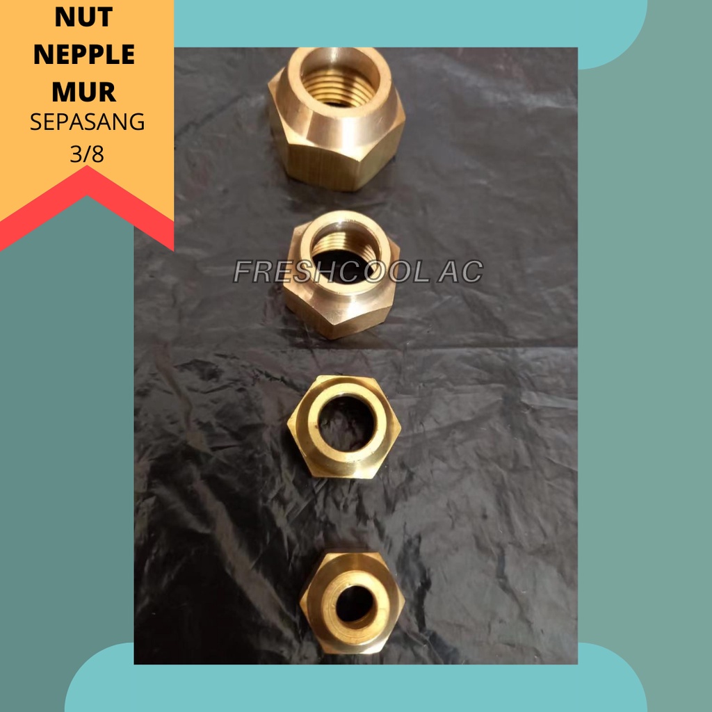 Jual NUT / NEPPLE / MUR UKURAN 3/8" DAPAT 2 (DEPAN BELAKANG) | Shopee ...
