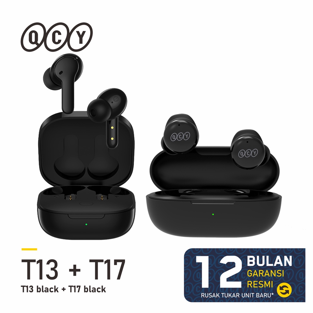Jual QCY T13 TWS BLACK BUNDLE QCY T17 TWS BLACK | Shopee Indonesia