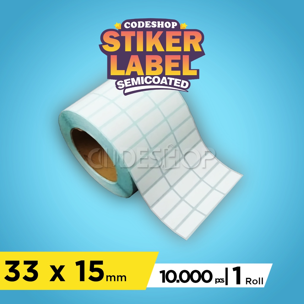 Jual Label Printer Barcode 33X15MM | 33X15 MM 3 Line Semicoated Core 3 ...