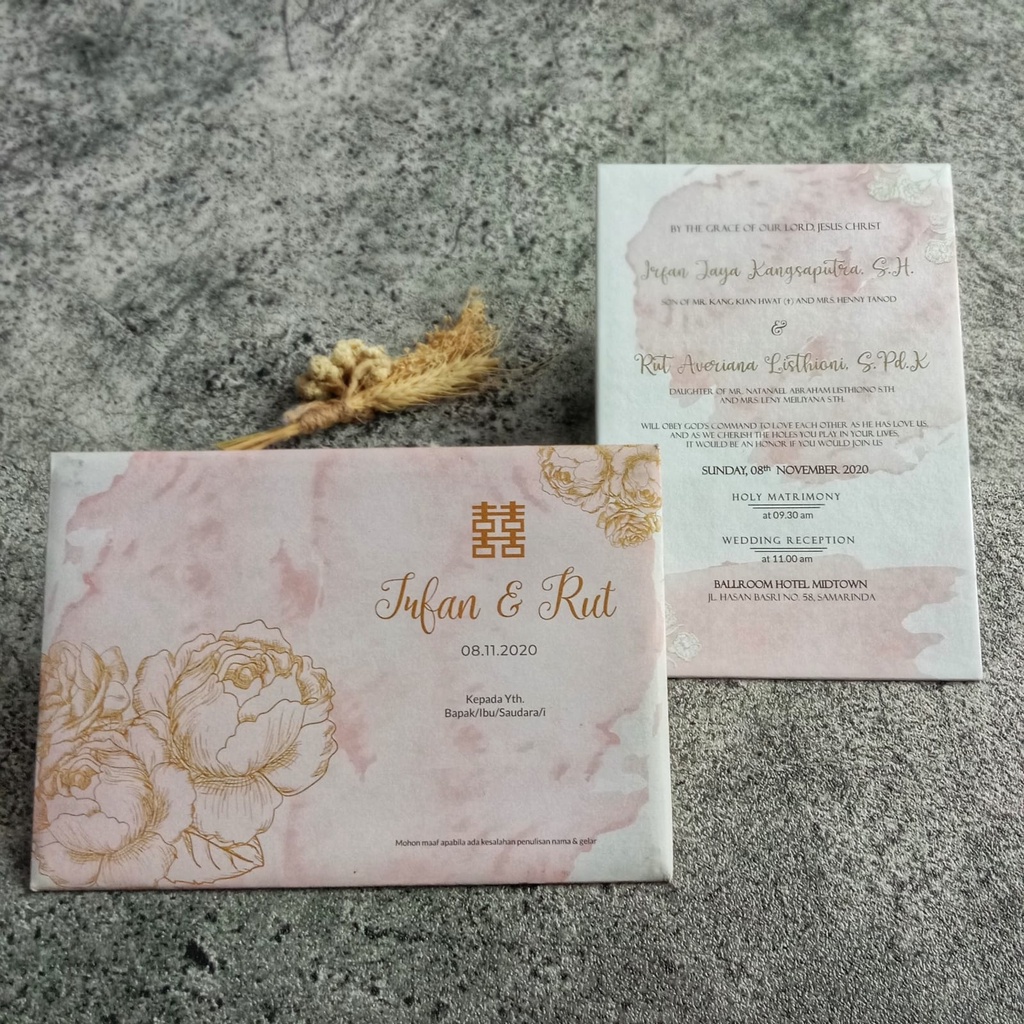 Jual UNDANGAN PERNIKAHAN HARD COVER SINGLE BOARD DENGAN AMPLOP ...