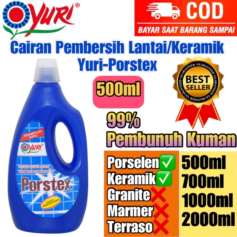 Jual Pembersih Kerak Lantai Keramik Kamar Mandi Yuri Porstex Botol ...