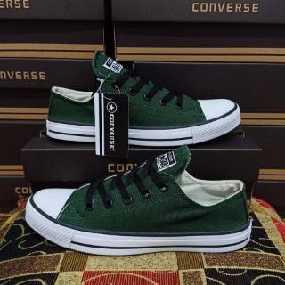 Jual Sepatu converse allstar hijau/army clasik low+box | Shopee Indonesia