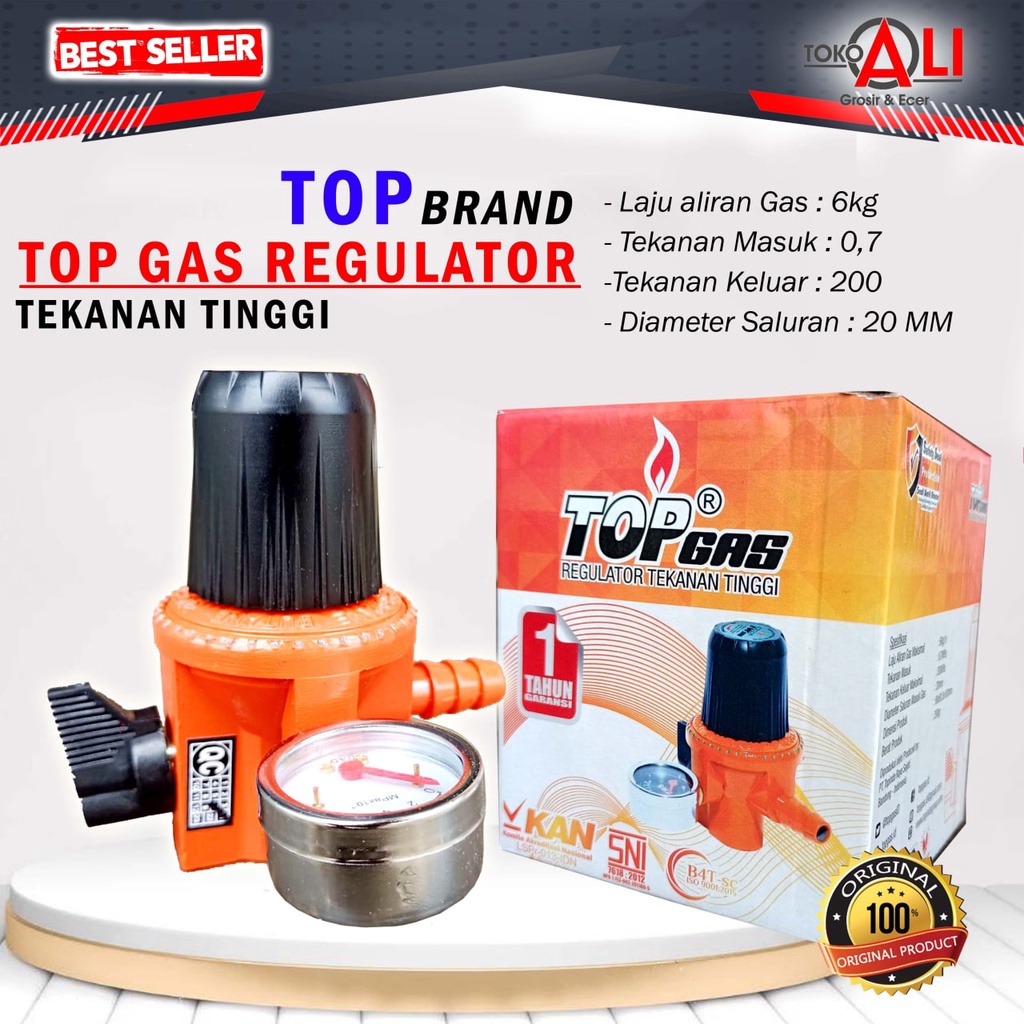 Jual Regulator TOP GAS Regulator Kompor GAS LPG tekanan Tinggi | Shopee ...