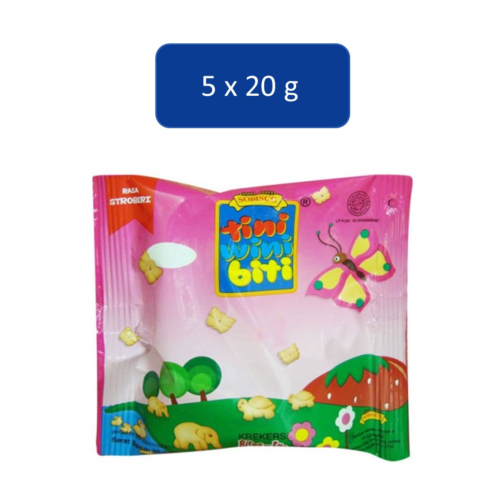 Jual Tini Wini Biti Biskuit Strawberry 5 x 20 gr | Shopee Indonesia