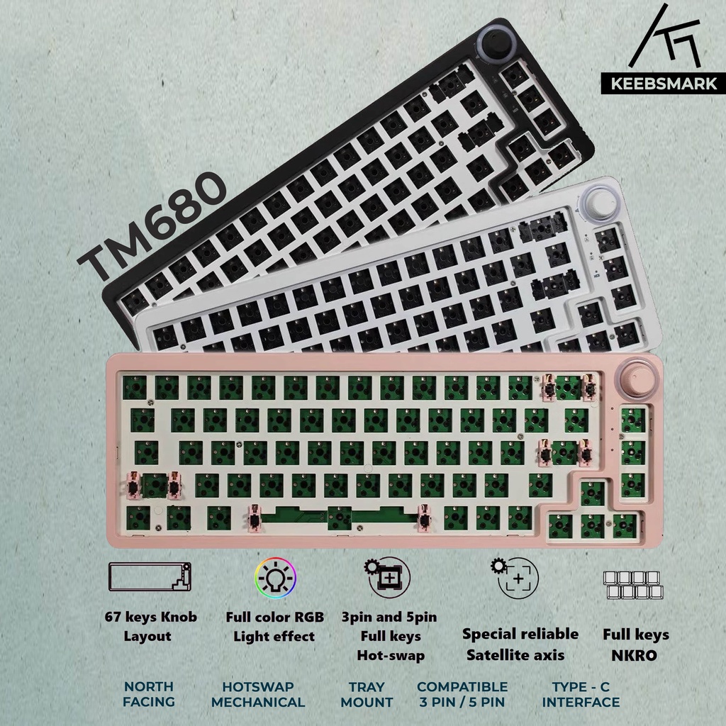 Jual TM680 / TOM680 / GamaKay LK67 65% Custom Mechanical Keyboard Kit ...