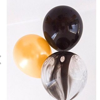 Jual Paket set balon marble hitam, metalik hitam , metalik gold isi ...