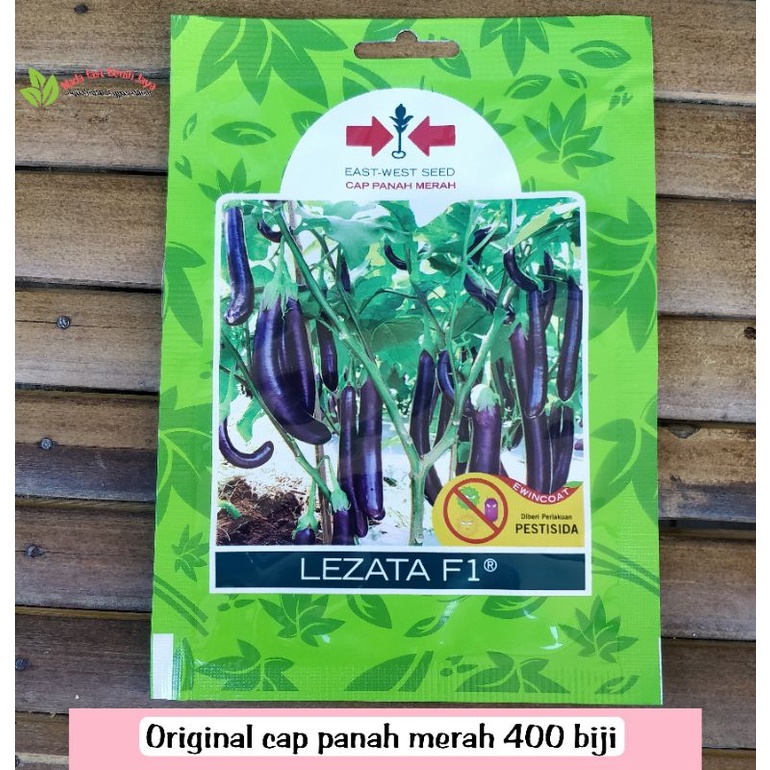 Jual Benih terung Ungu Hibrida LEZATA F1 400 Biji / bibit terong ungu original cap panah merah ...