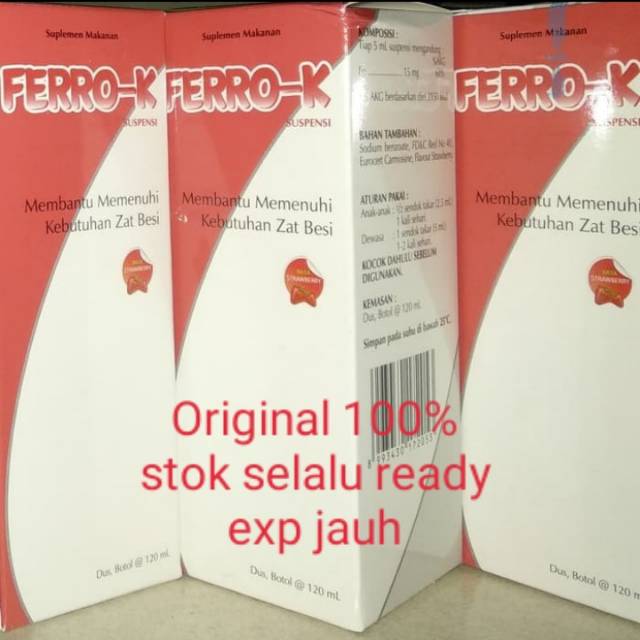 Jual FERRO-K SYRUP isi 120ml / VITAMIN ZAT BESI ANAK dan DEWASA ...