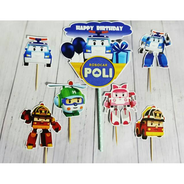 Jual Topper Robocar Poli topper untuk puding dan kue hiasan ultah ...