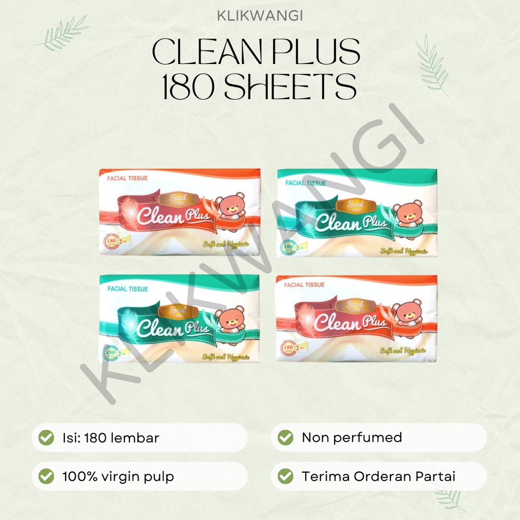 Jual CLEAN PLUS 180 SHEETS / CLEAN PLUS SOFTPACK / TISSUE CLEAN PLUS ...