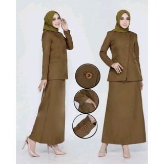 Jual Setelan Seragam Pemda Tua Rok A Seragam PDH PNS Pemda Wanita Baju Dinas PNS Pemda Khaki Tua ...