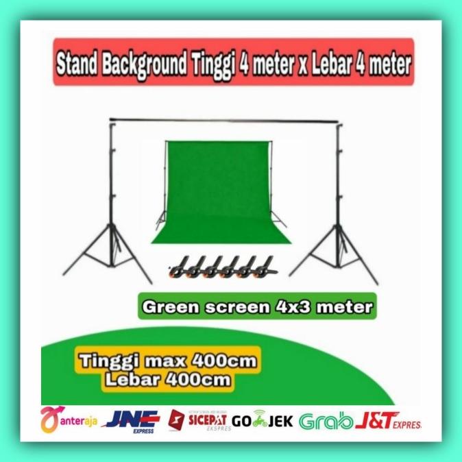Jual Stand Background Tinggi 4Meter Lebar 4Meter / Green Screen 4X3 ...