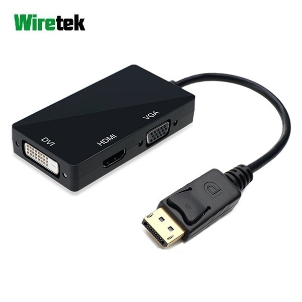 Jual Kabel Displayport to HDMI DVI VGA 3in1 WIRETEK | Shopee Indonesia