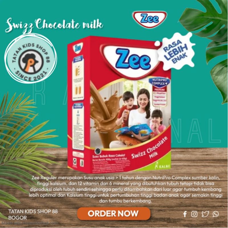 Jual Susu Zee Box Reguler 900gram rasa Coklat Vanila Strawberry Madu ...
