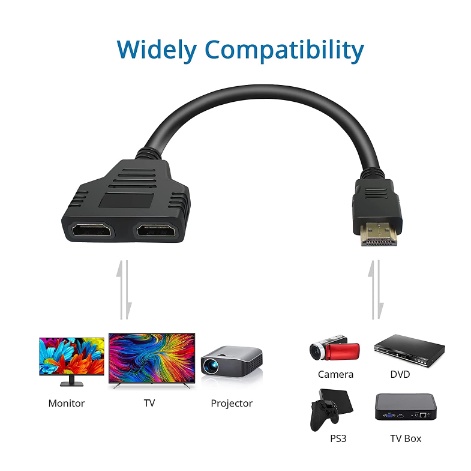 Jual KABEL HDMI SPLITTER 2 PORT HDMI SPLITTER KABEL | Shopee Indonesia