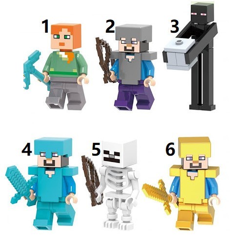 Jual Produk Minecraft Alex Steve Enderman Stray Wither Skeleton ...